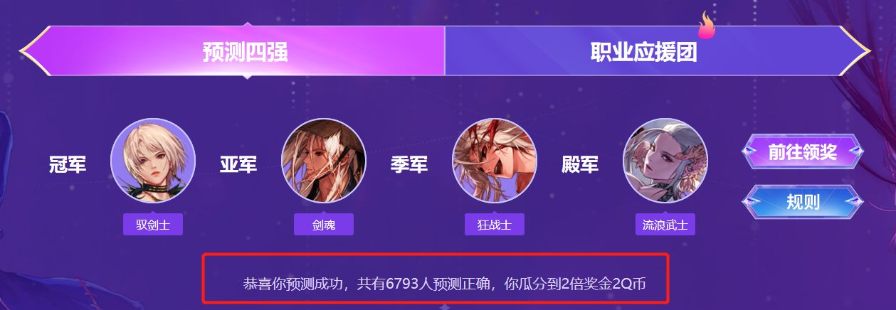 【DNF2022年度大选】预测四强瓜分1WQ币，获奖通知来啦！,沃特碧们的Colg,DNF地下城与勇士 - COLG玩家社区